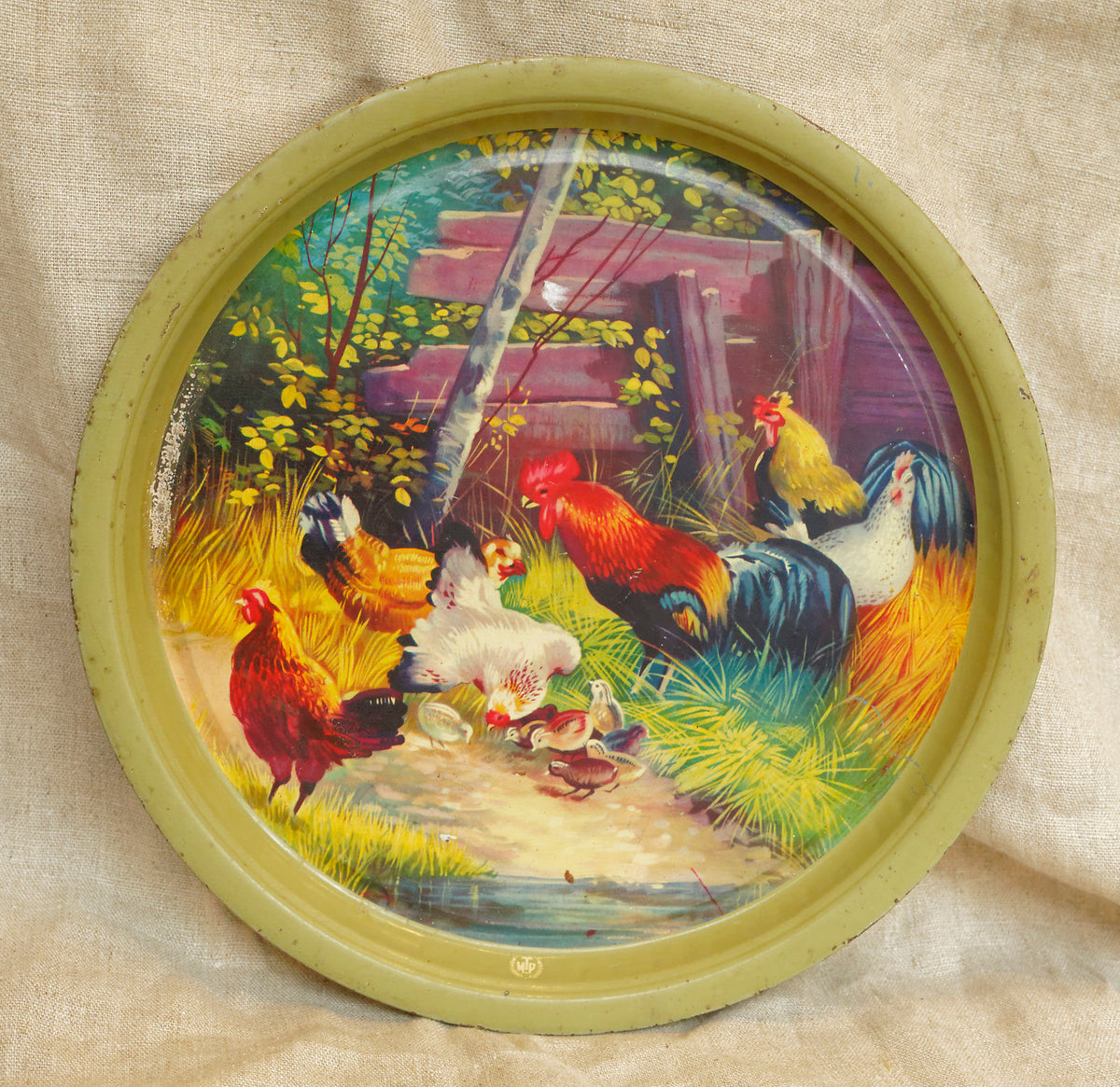 Colourful Cockerel Round Tray – Chloe Alberry Ltd.