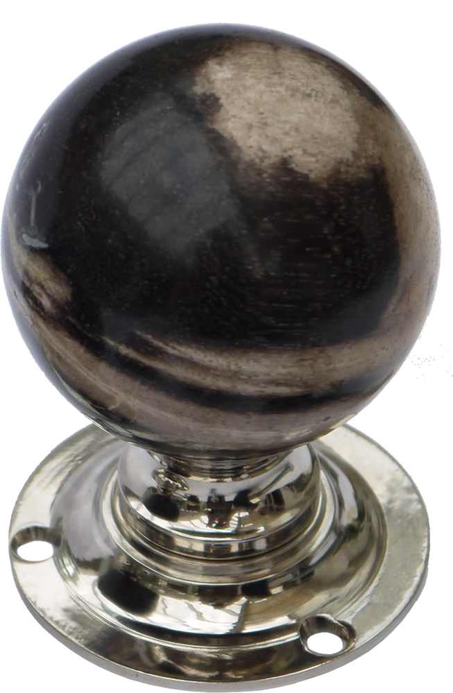 Fossilised Wood Round Turning Handle Nickel Base – Chloe Alberry Ltd.